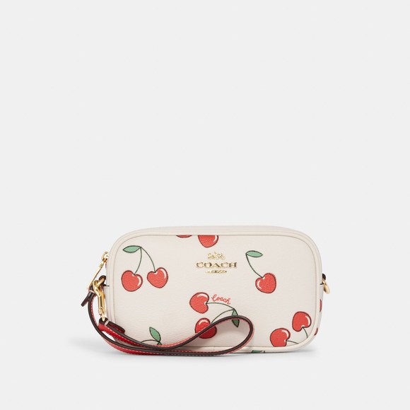 Coach | Bags | Nwt Coach Outlet Jamie Wristlet With Heart Cherry Print ...